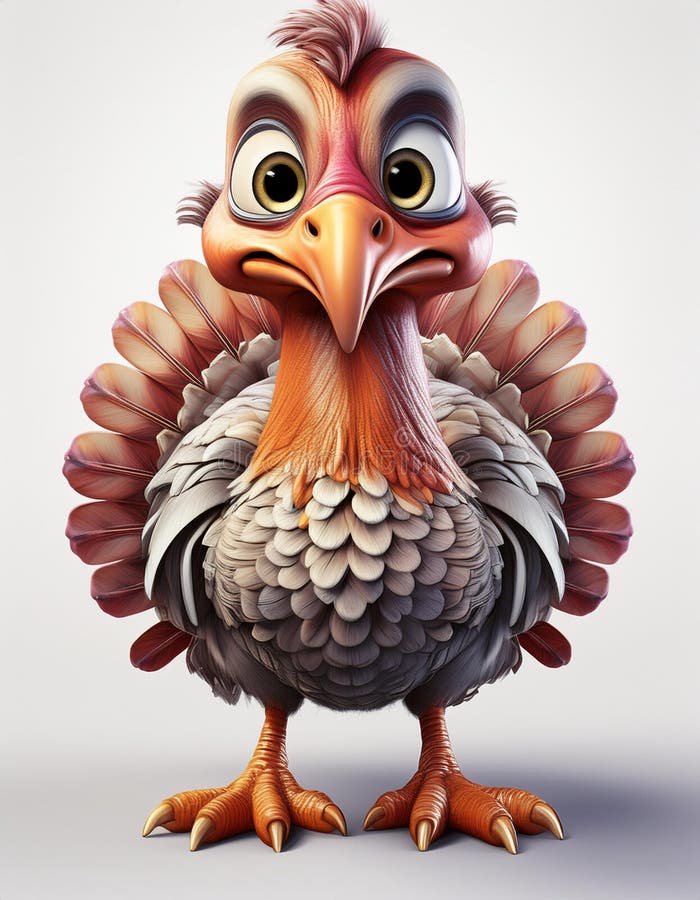 Turkey cartoon isolated stock photo. Image of cute, animals - 340245664