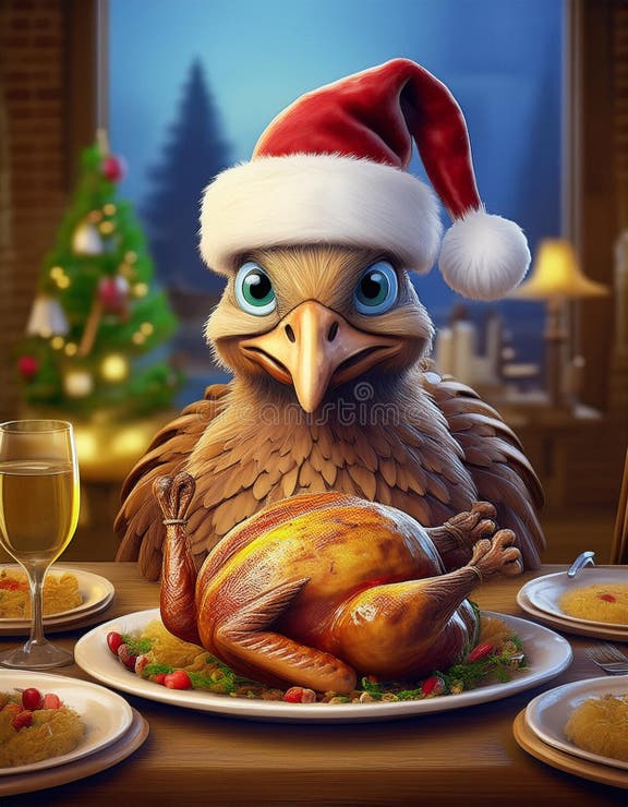 Tchristmas Diner Turkey Cartoon Stock Image - Image of celebration ...