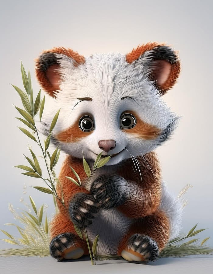 Red panda baby cartoon stock photo. Image of baby, animals - 340370500
