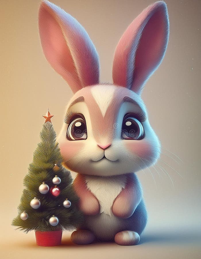 Christmas rabbit cartoon stock image. Image of funny - 341047203