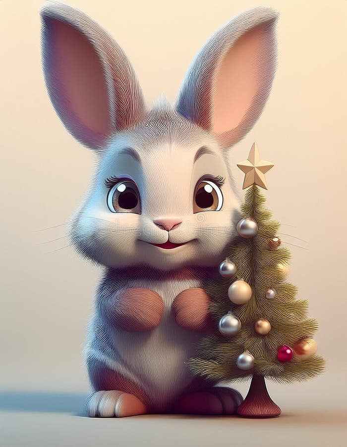 Christmas rabbit cartoon stock photo. Image of funny - 341047218