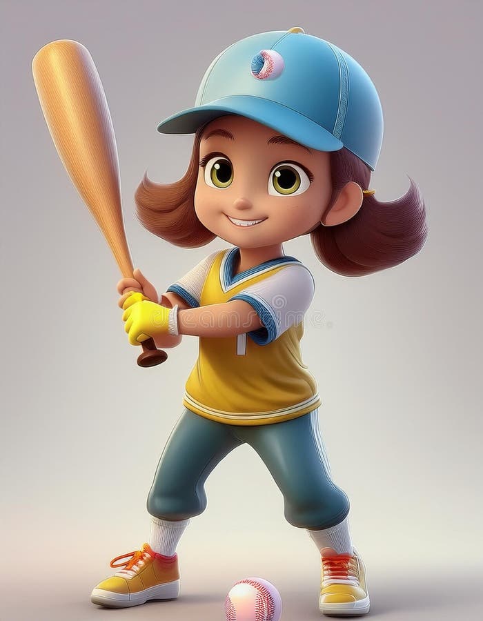 Child Playing Baseball Cartoon Stock Photo - Image of baseball, child ...