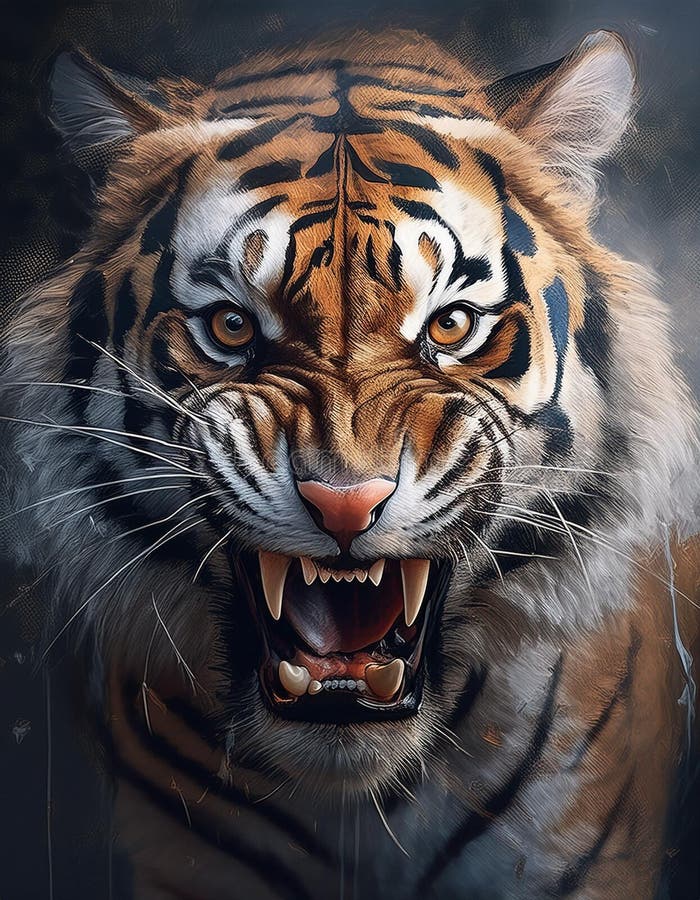 Tiger Roaring Isolated Cartoon Stock Image - Image of predator ...
