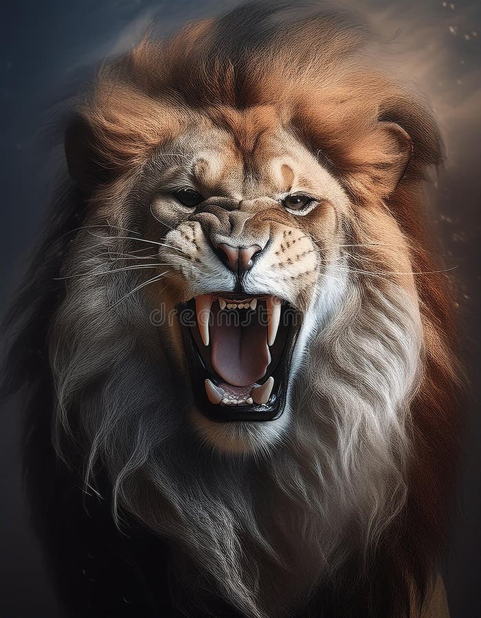 Lion roaring isolated stock photo. Image of face, isolated - 341324754