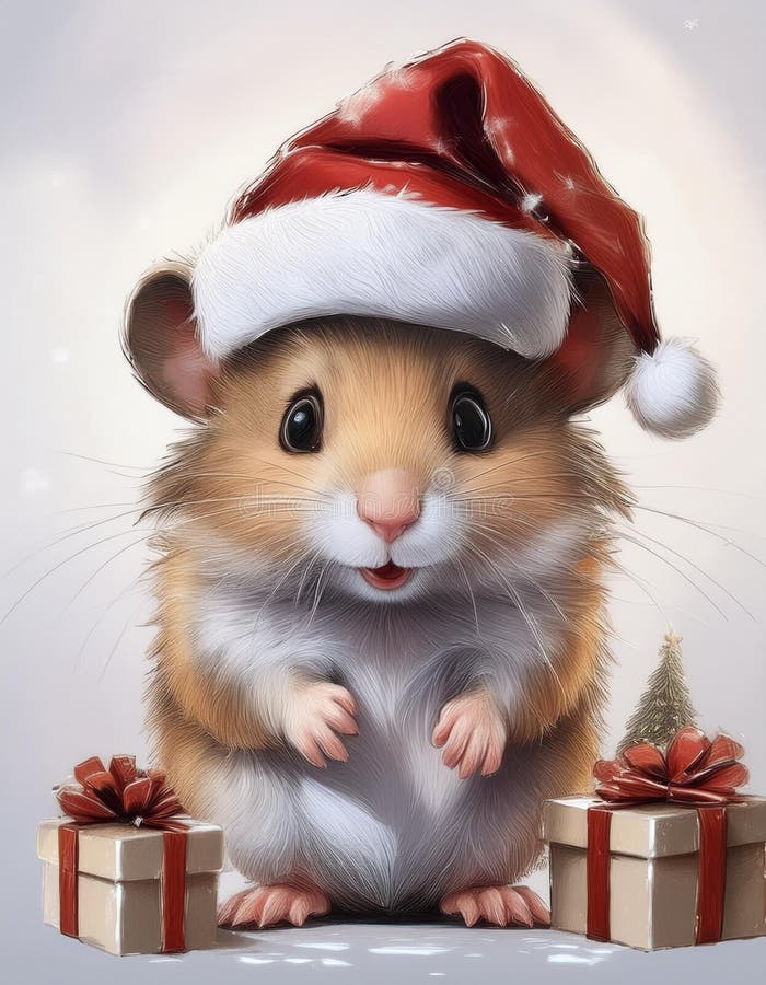 Christmas hamster cartoon stock photo. Image of cartoon - 341325620