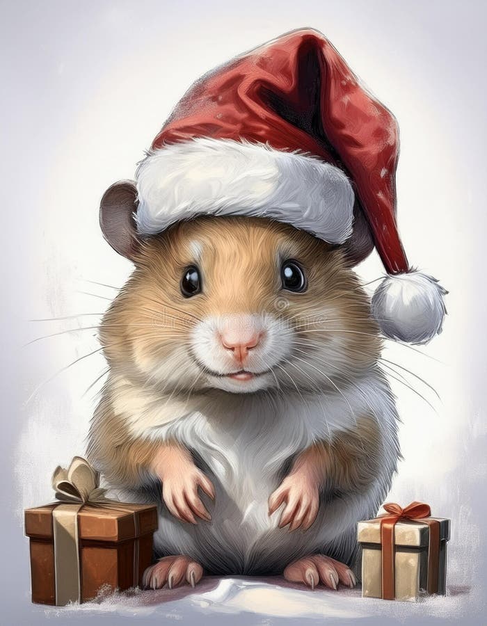 Christmas hamster cartoon stock photo. Image of christmas - 341325662