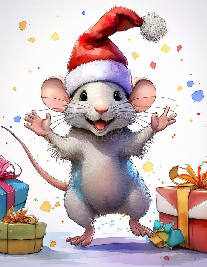 Christmas rat cartoon stock photo. Image of cartoon - 341325796