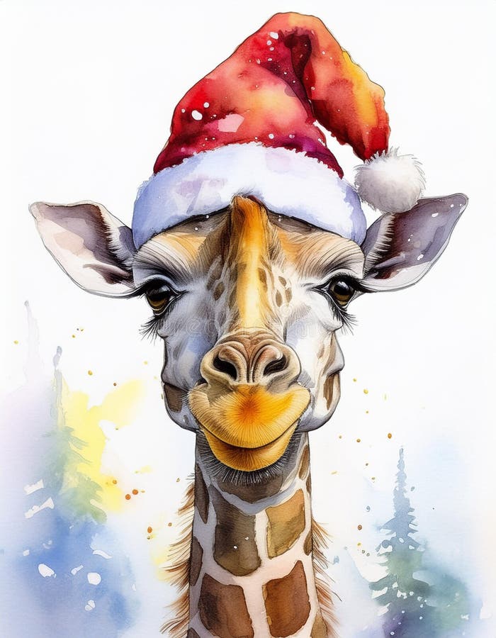 Christmas giraffe cartoon stock image. Image of giraffe - 341325873