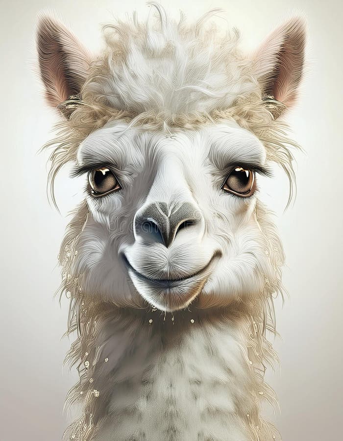 Lama portrait cartoon stock photo. Image of face, cute - 341923834