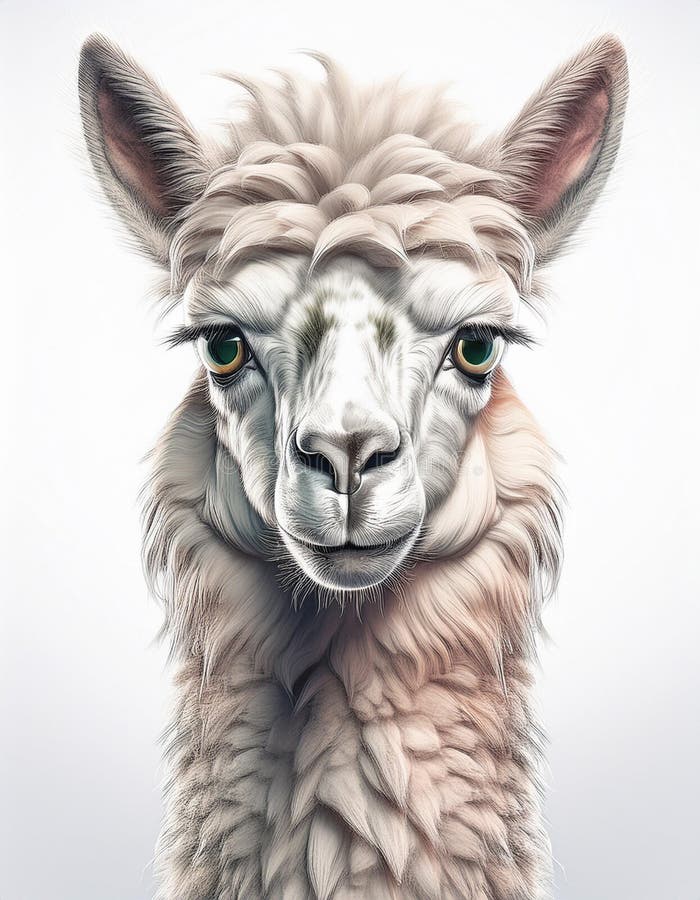 Lama portrait cartoon stock photo. Image of white, cartoon - 341923886