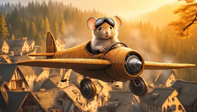 Mouse in airplane cartoon stock image. Image of cute - 341947733