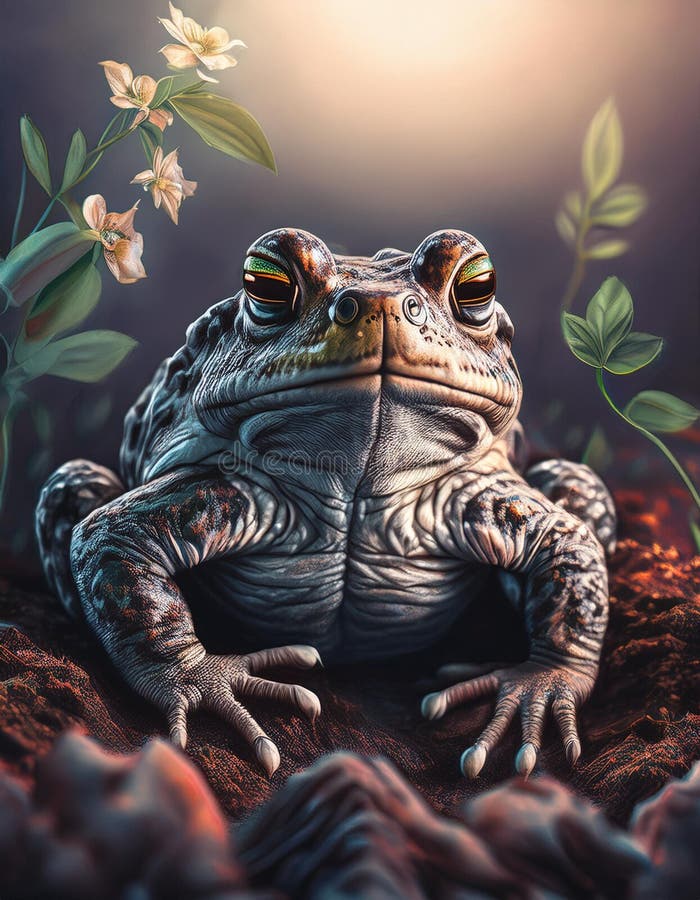 Toad in water cartoon stock photo. Image of animal, toad - 342470370