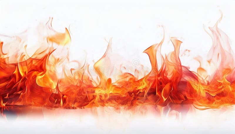 Red Hot Fire Isolated on White Background. Stock Illustration ...