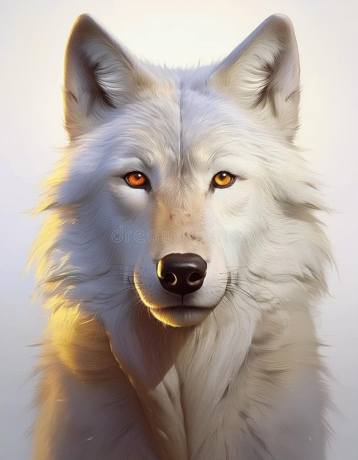 White wolf cartoon stock image. Image of animal, wolf - 343289375