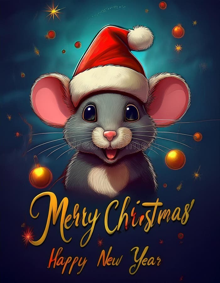 Christmas mouse cartoon stock photo. Image of christmas - 343298282