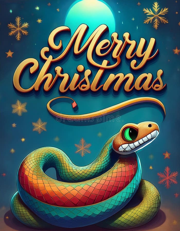 Christmas snake cartoon stock illustration. Illustration of december ...