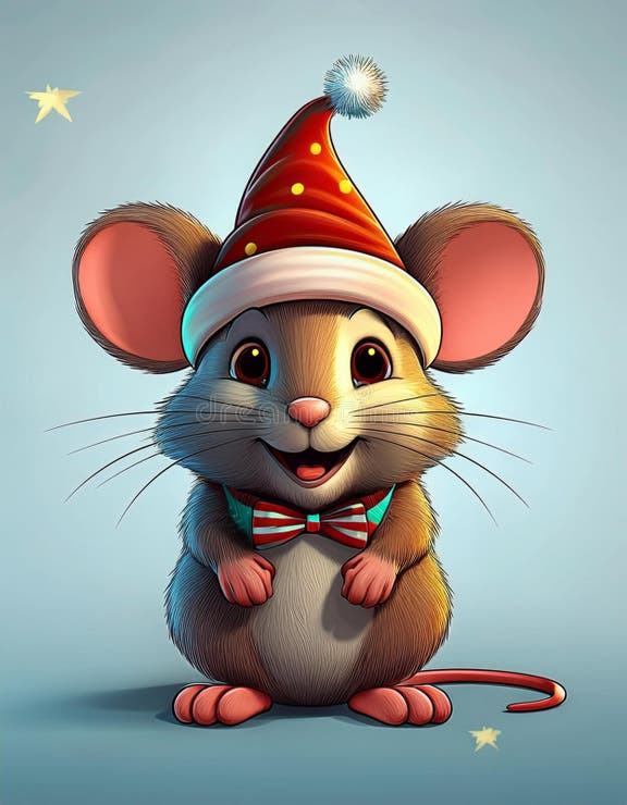 Christmas mouse cartoon stock image. Image of mouse - 343298357