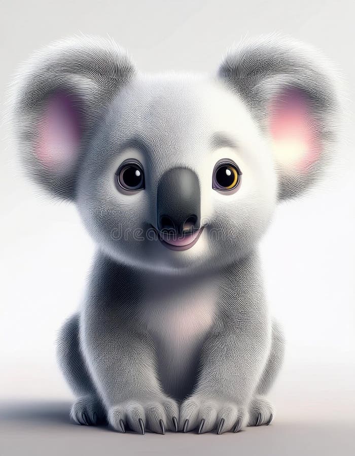 Koala Isolated on White Cartoon Stock Image - Image of card, baby ...