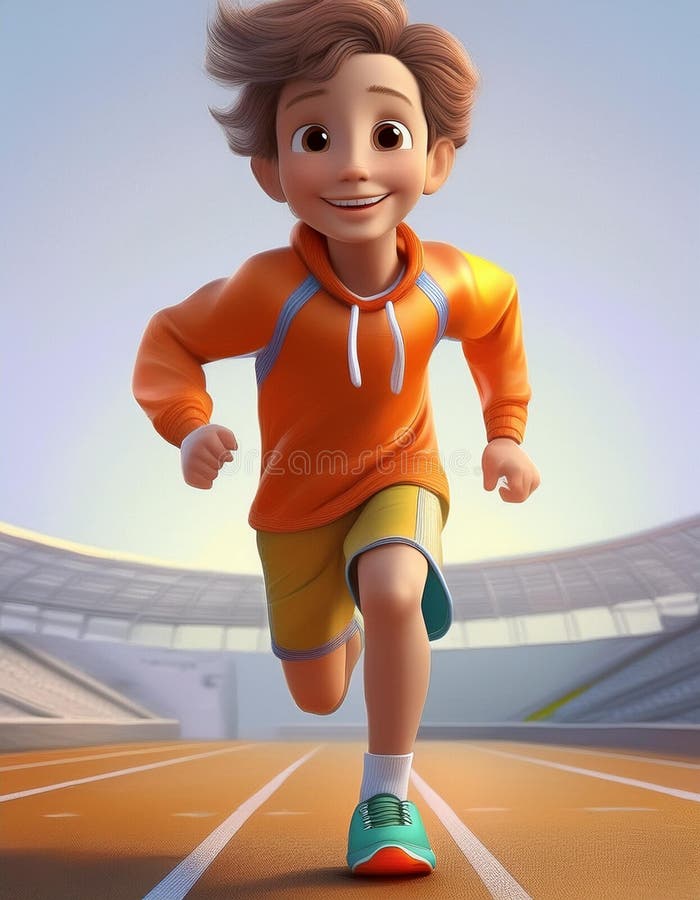 Child Running Outdoors Cartoon Stock Illustration - Illustration of ...