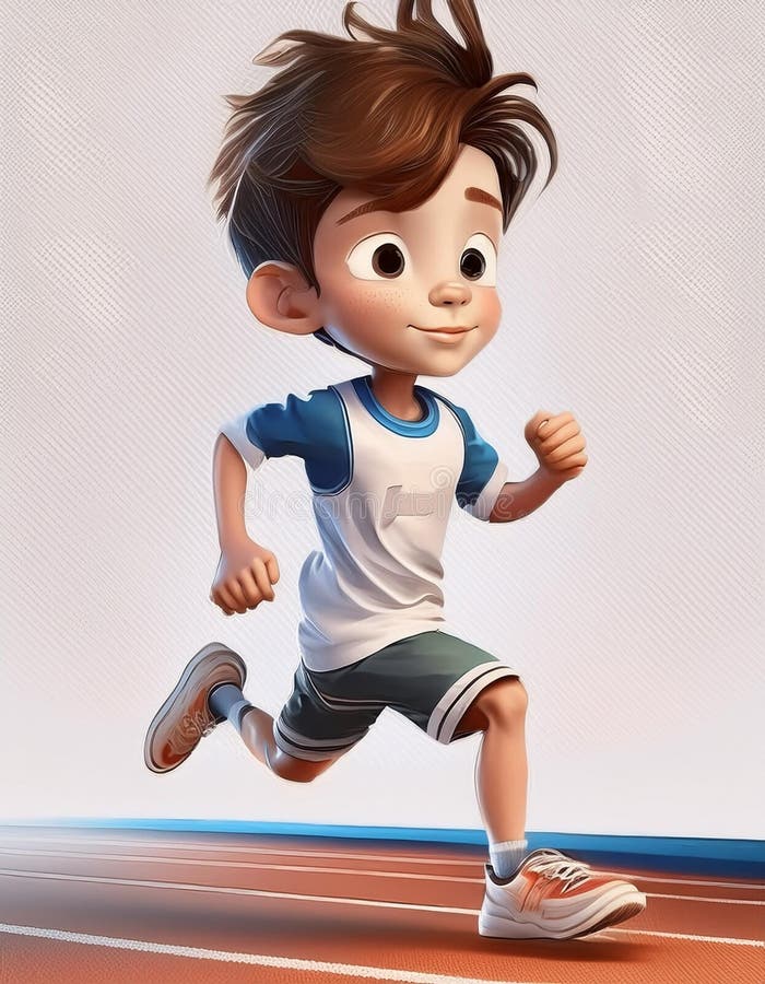 Child Running Outdoors Cartoon Stock Illustration - Illustration of ...