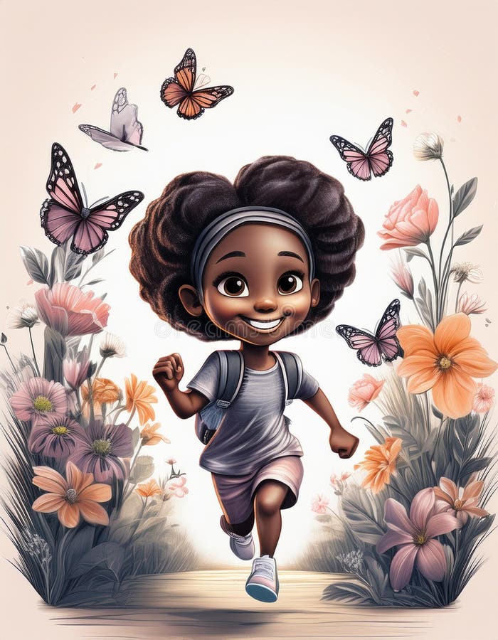 Child Hiking in Spring Forest Cartoon Stock Illustration - Illustration ...