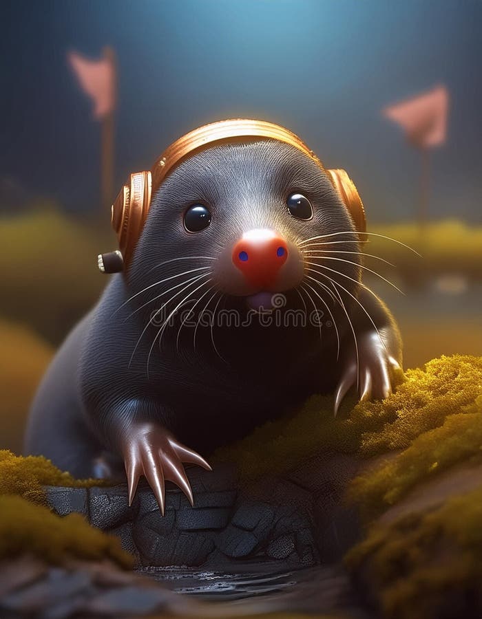 Mole portrait cartoon stock illustration. Illustration of portrait ...