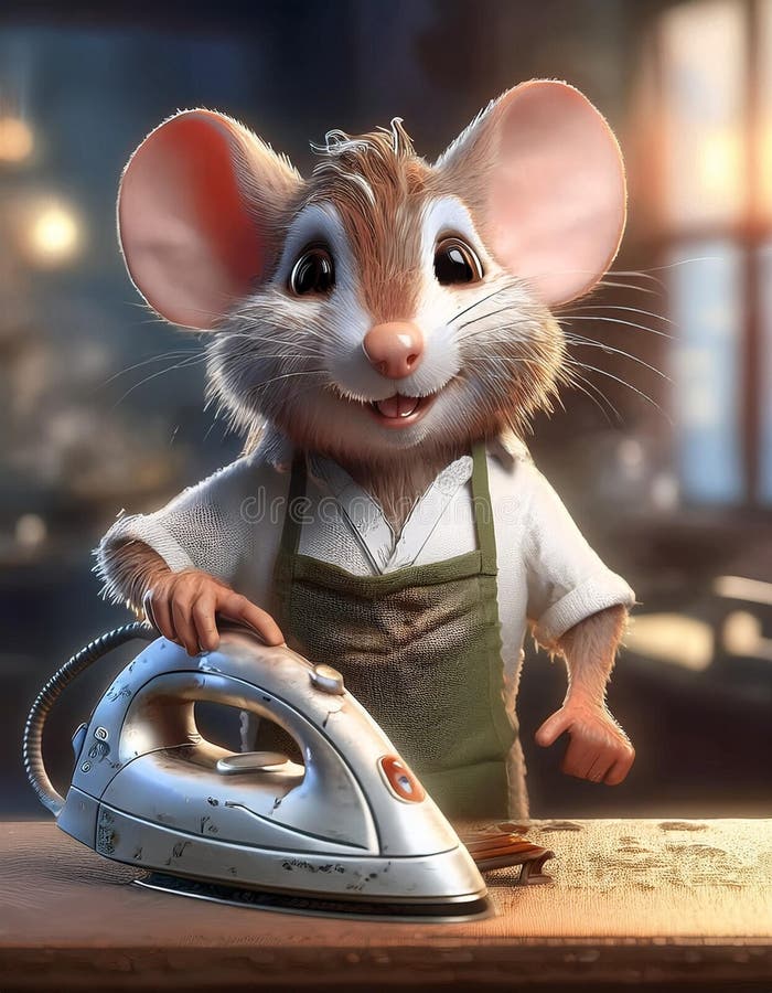 Mouse is ironing Cartoon stock illustration. Illustration of funny ...