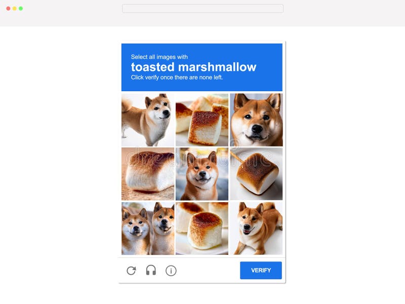 Shiba Inu Dog or Toasted Marshmallow Captcha Test Stock Illustration ...