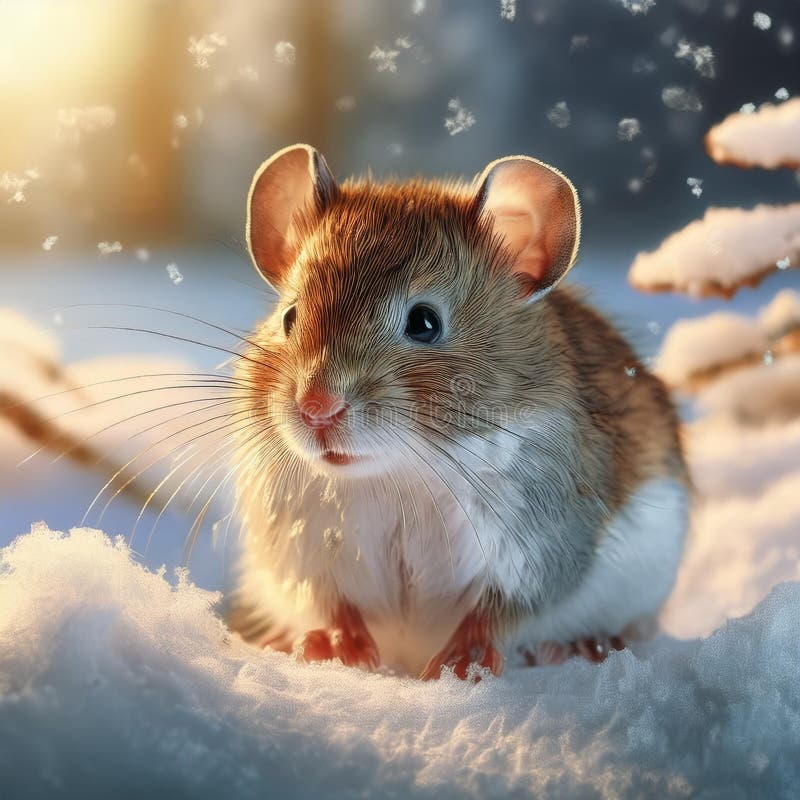 Vole in the snow cartoon stock illustration. Illustration of ...