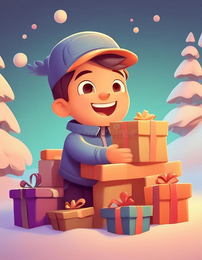 Postmen in the Snow Working Cartoon Stock Illustration - Illustration ...