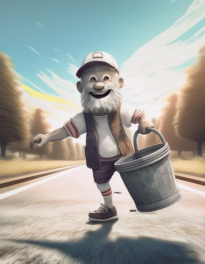 Garbage Man Working Cartoon Stock Illustration - Illustration of town ...