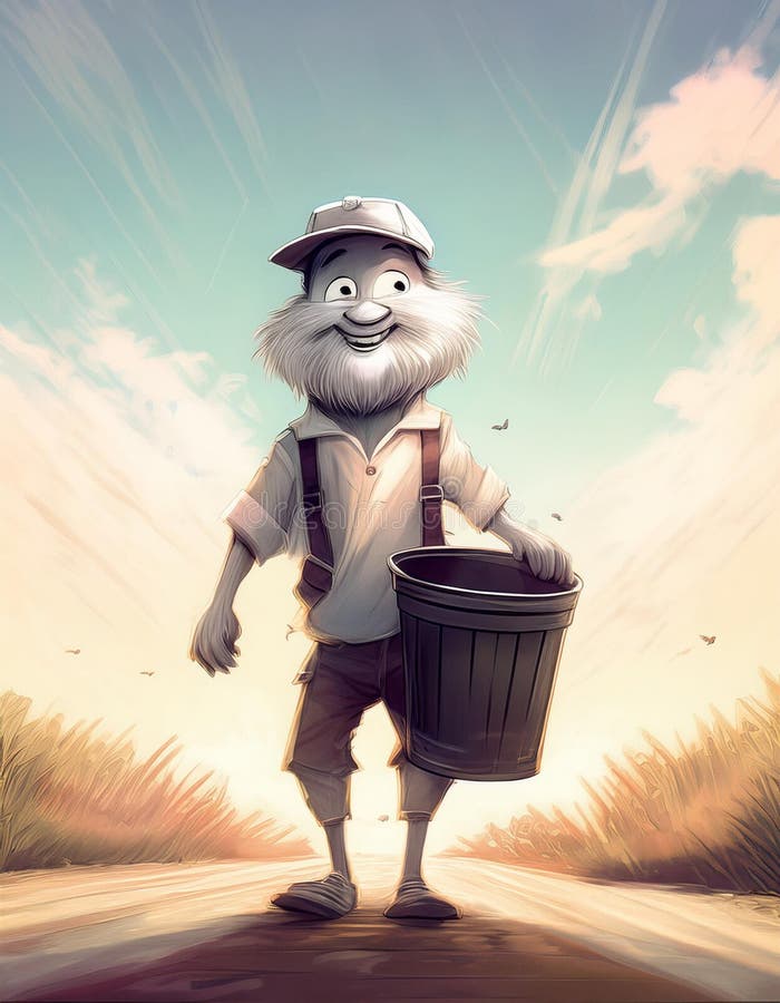 Garbage Man Working Cartoon Stock Illustration - Illustration of funny ...