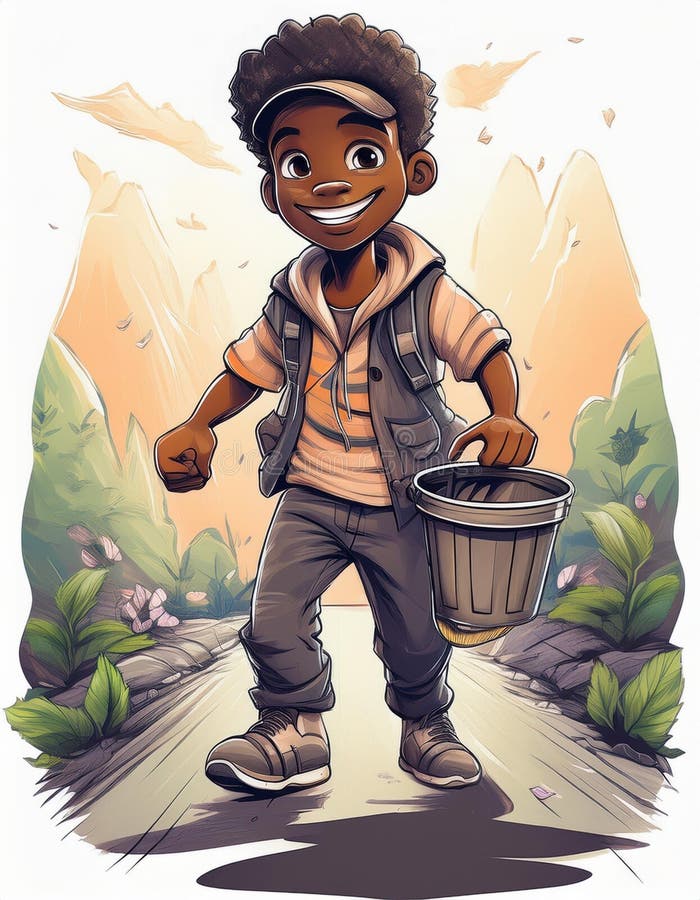 Garbage Man Working Cartoon Stock Illustration - Illustration of ...