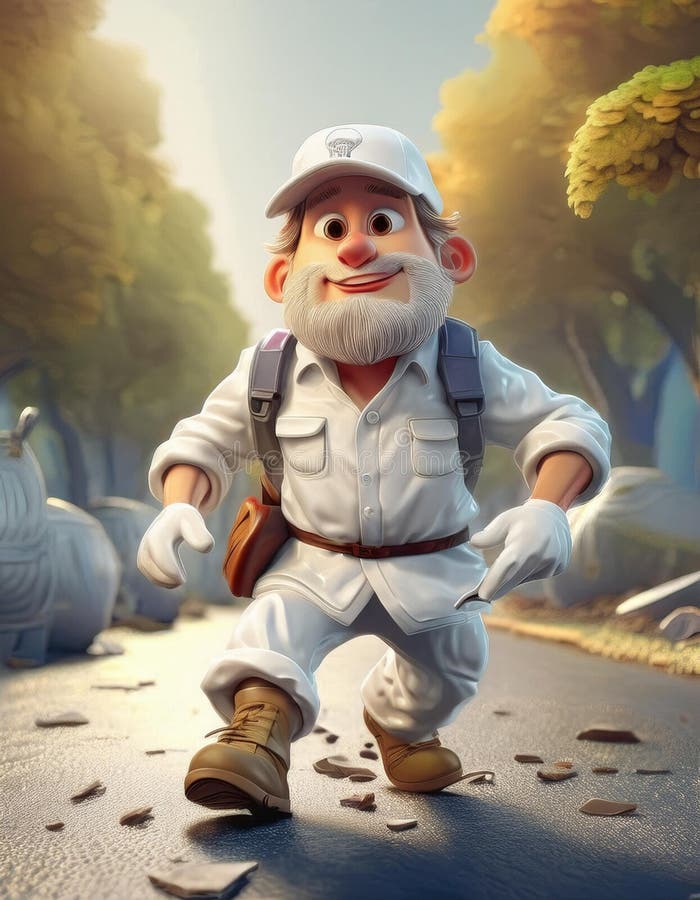 Garbage Man Working Cartoon Stock Illustration - Illustration of poster ...