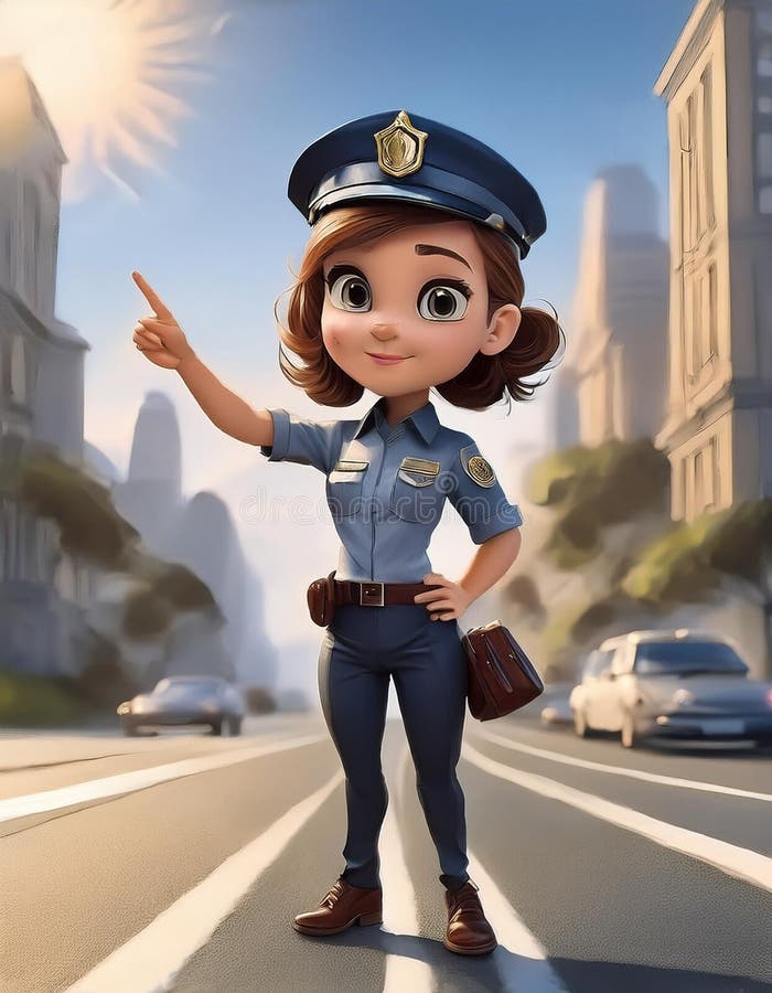 Traffic cop cartoon stock illustration. Illustration of uniform - 349846558