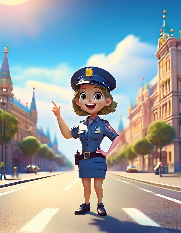 Traffic cop cartoon stock illustration. Illustration of town - 349846598