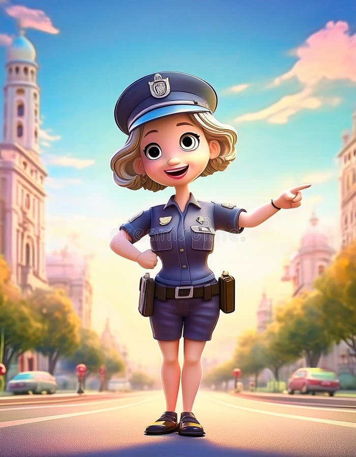 Traffic cop cartoon stock illustration. Illustration of traffic - 349846638