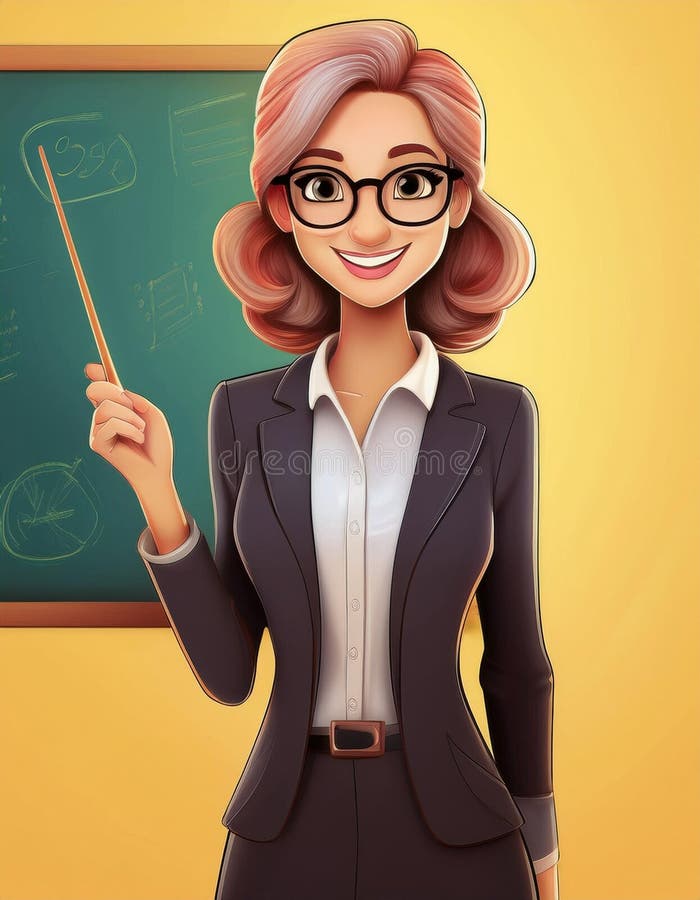 School teacher cartoon stock illustration. Illustration of children ...