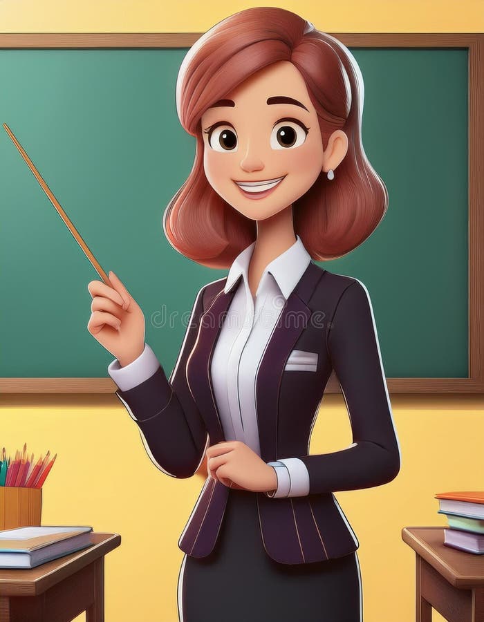 School teacher cartoon stock illustration. Illustration of funny ...