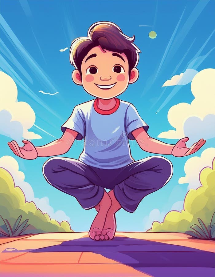 Yoga lifestyle cartoon stock illustration. Illustration of spring ...