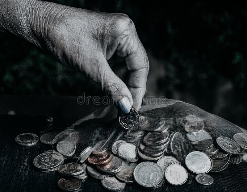 Old Age Poverty in Retirement and Nobody Helps Stock Illustration ...