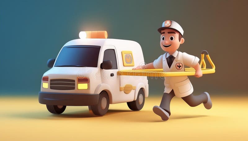 Ambulance driver cartoon stock illustration. Illustration of transport ...