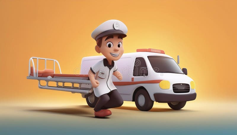 Ambulance driver cartoon stock illustration. Illustration of cartoon ...
