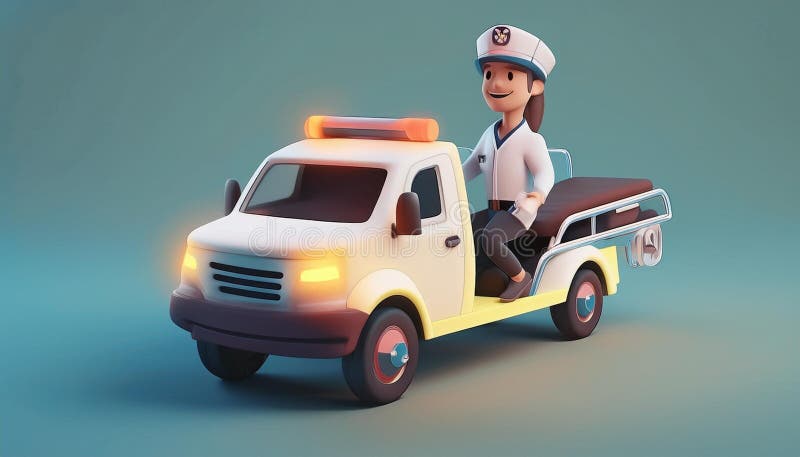 Ambulance driver cartoon stock illustration. Illustration of ambulance ...