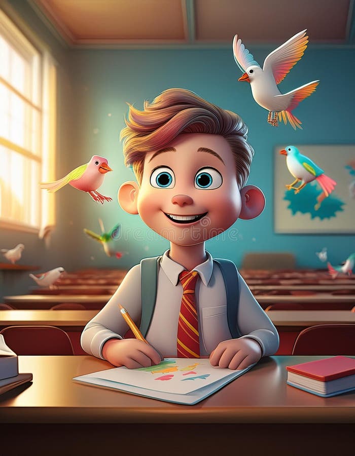 Child Presentation about Birds Cartoon Stock Illustration ...