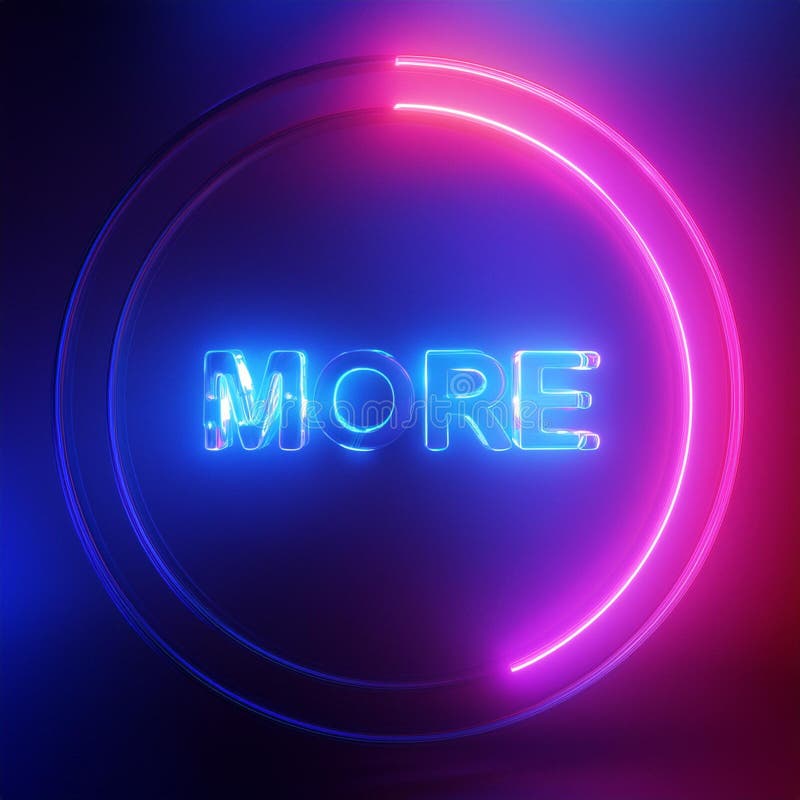 Bright Purple Black Light Neon Signage Spelling the Word MORE Stock ...
