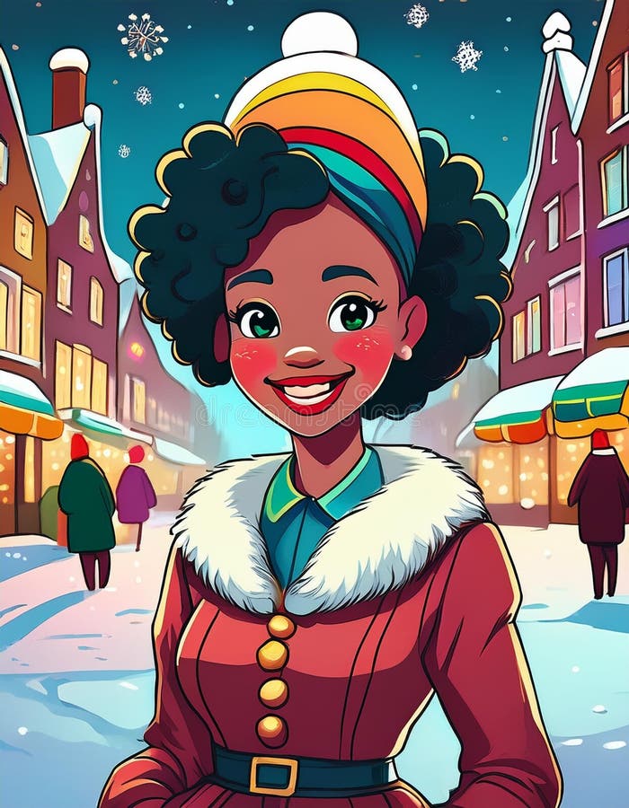 Winter Barbecue in Winter Snow Landscape Cartoon Stock Illustration ...