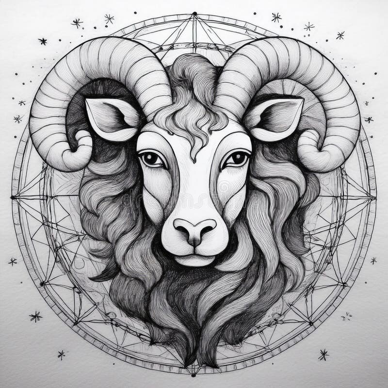 AI Generated Illustration – Aries–the Cosmic Ram Stock Illustration ...