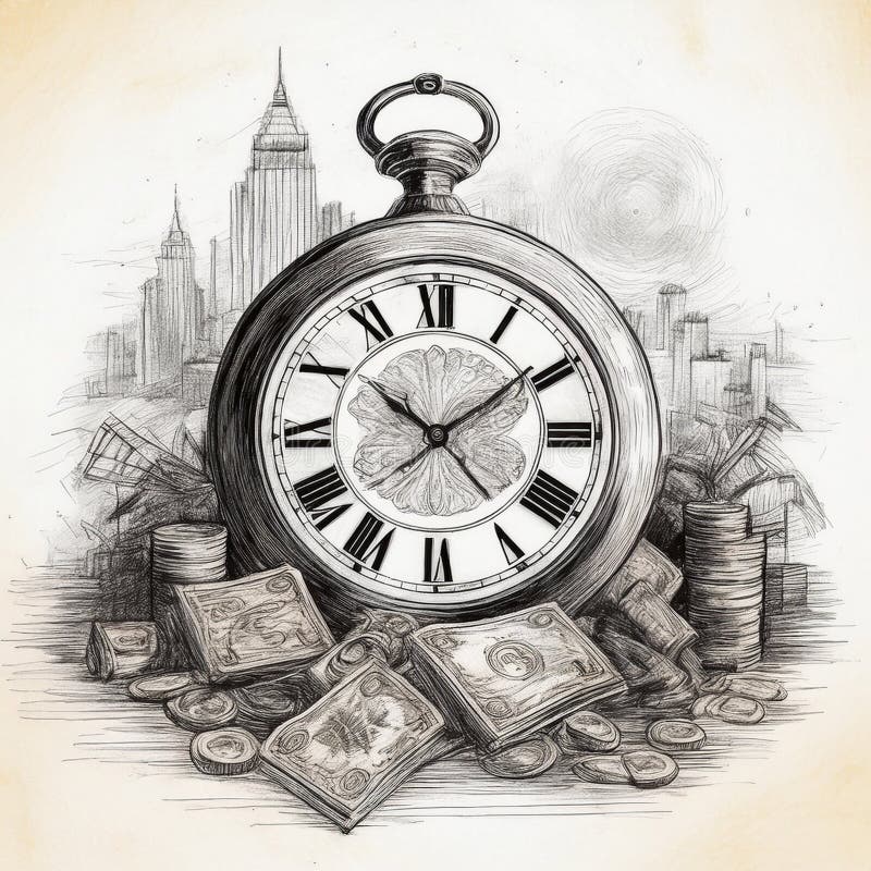 AI Generated Illustration – Time is Money–the Wealth Equation Stock ...