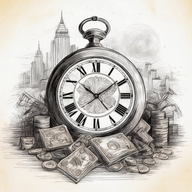 AI Generated Illustration – Time is Money–the Wealth Equation Stock ...